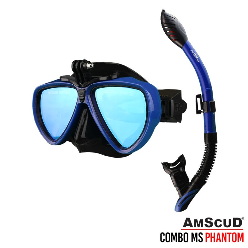 AmScud Combo Set Mask + Snorkel Phantom Dive Mask w/Mount for GoPro ...