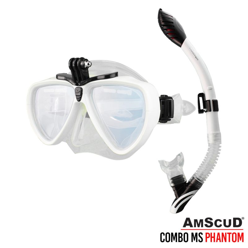 AmScud Combo Set Mask + Snorkel Phantom Dive Mask w/Mount for GoPro ...